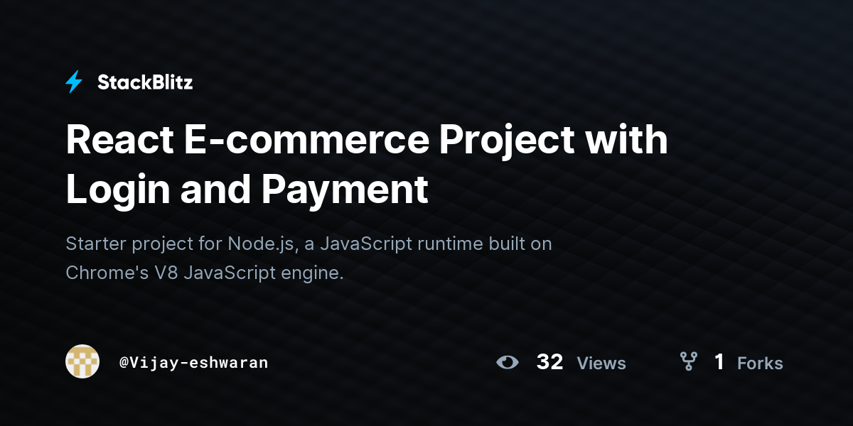 React E-commerce Project with Login and Payment - StackBlitz
