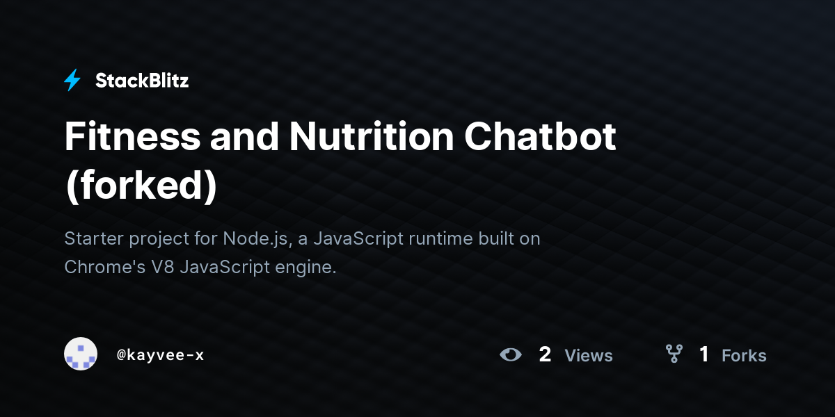 Fitness and Nutrition Chatbot (forked) - StackBlitz