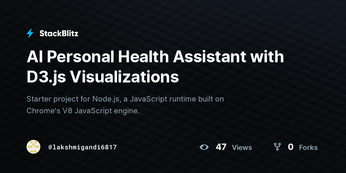 AI Personal Health Assistant with D3.js Visualizations - StackBlitz