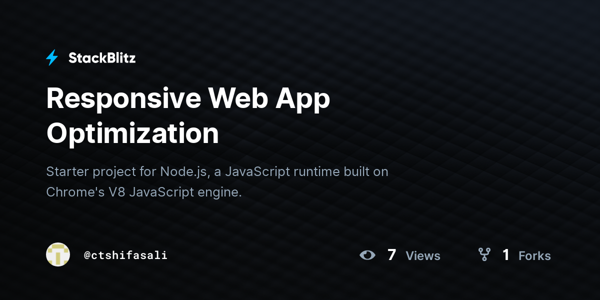 Responsive Web App Optimization - StackBlitz