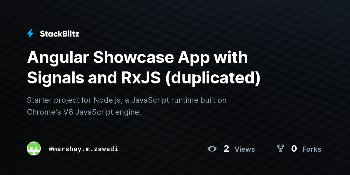 Angular Showcase App with Signals and RxJS (duplicated) - StackBlitz
