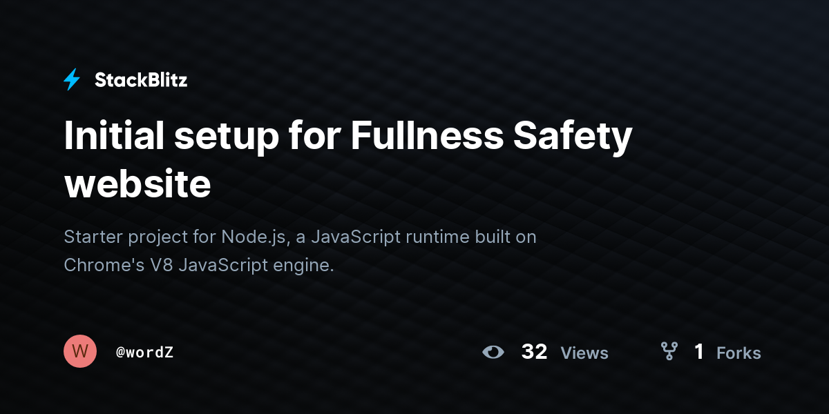Initial setup for Fullness Safety website - StackBlitz