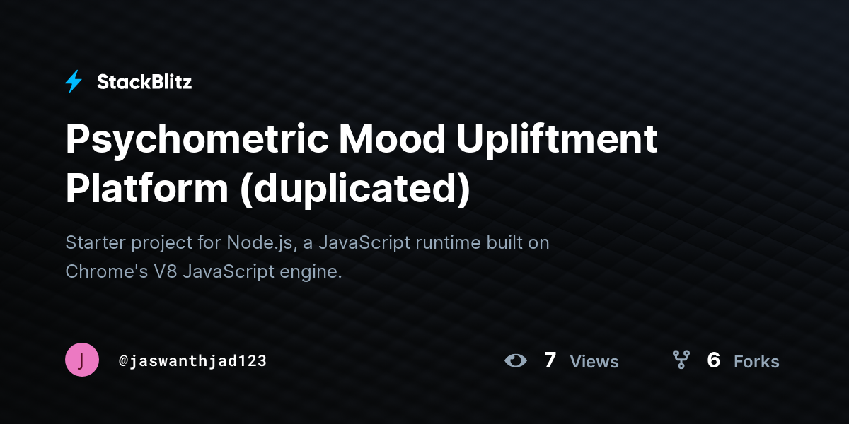 Psychometric Mood Upliftment Platform (duplicated) - StackBlitz