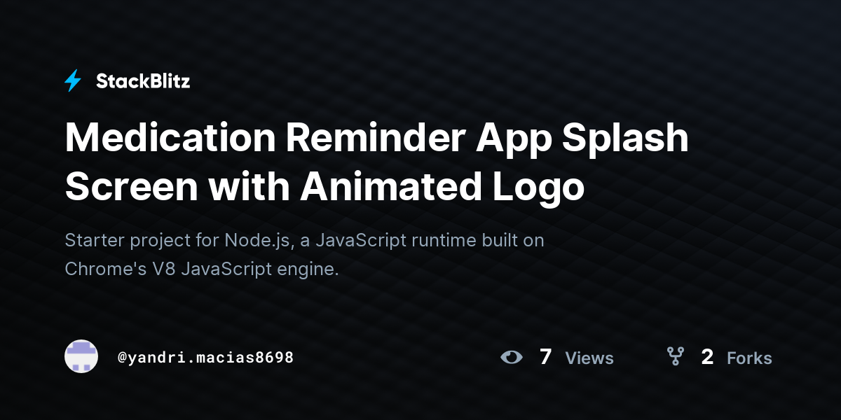 Medication Reminder App Splash Screen with Animated Logo - StackBlitz