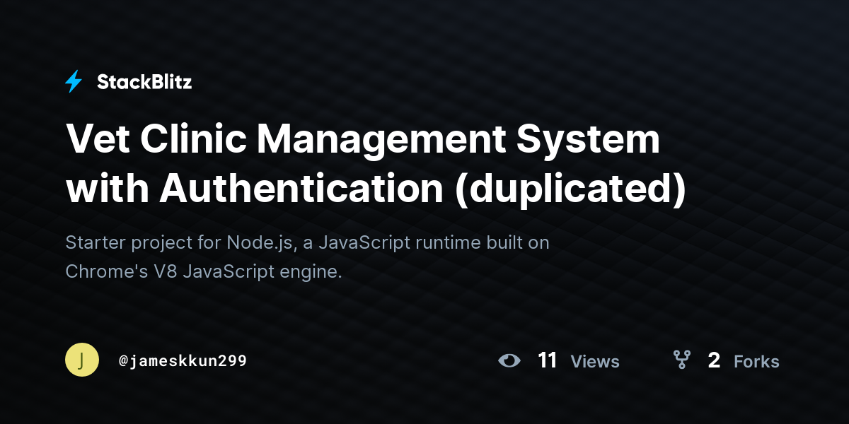 Vet Clinic Management System with Authentication (duplicated) - StackBlitz