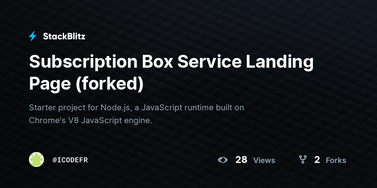 Subscription Box Service Landing Page (forked) - StackBlitz