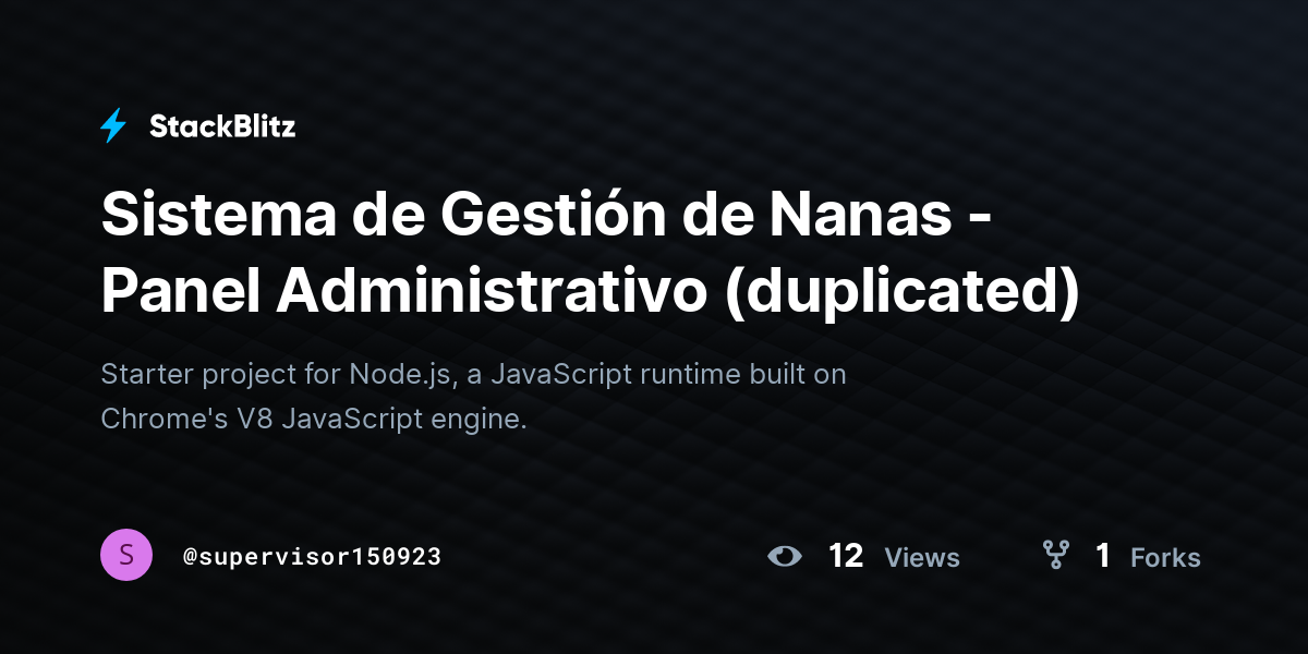 Sistema de Gestión de Nanas - Panel Administrativo (duplicated) - StackBlitz