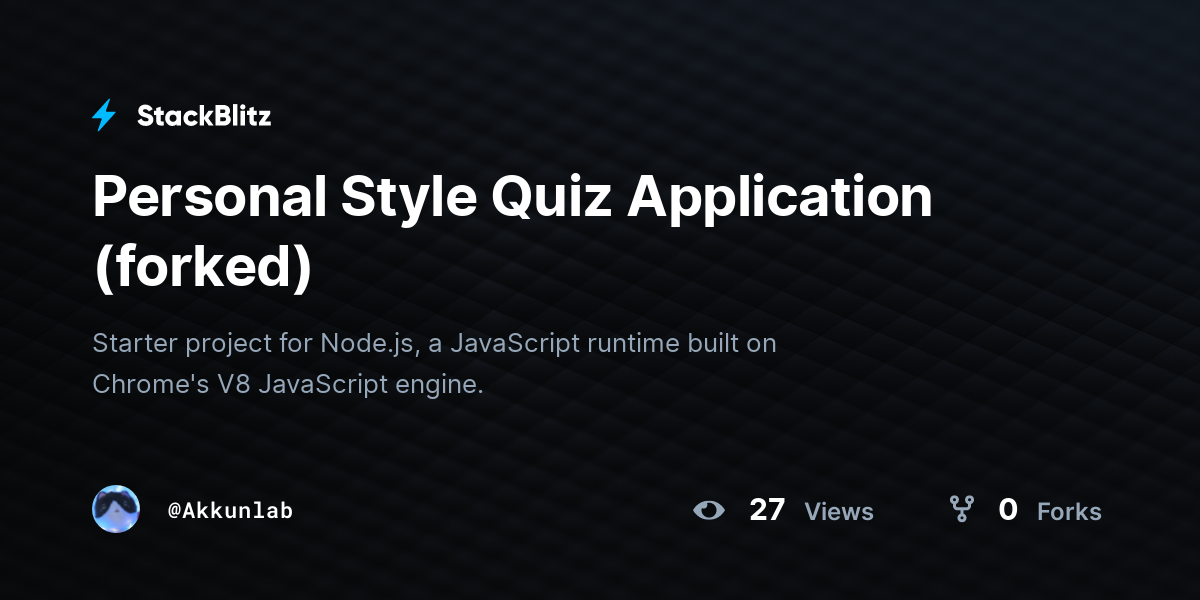 Personal Style Quiz Application (forked) - StackBlitz