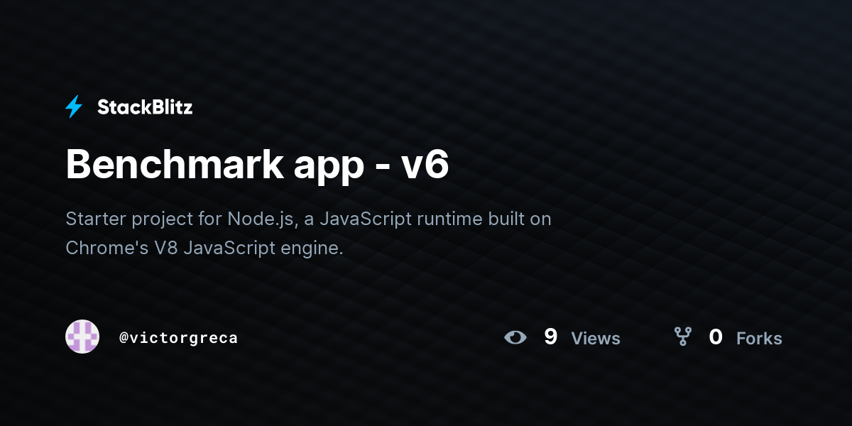 Benchmark app - v6 - StackBlitz