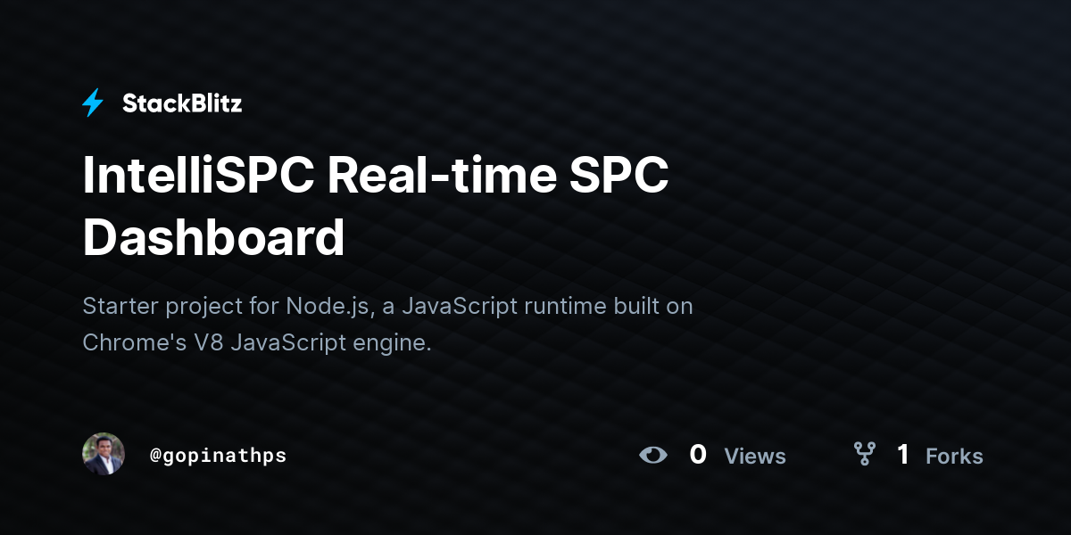 IntelliSPC Real-time SPC Dashboard - StackBlitz