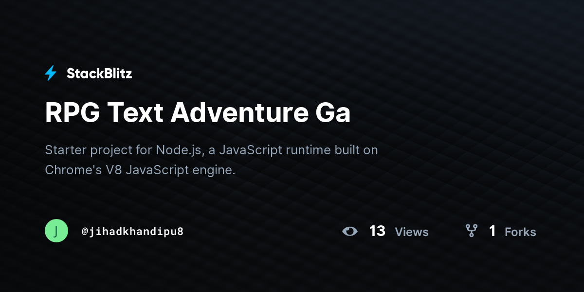 RPG Text Adventure Ga - StackBlitz