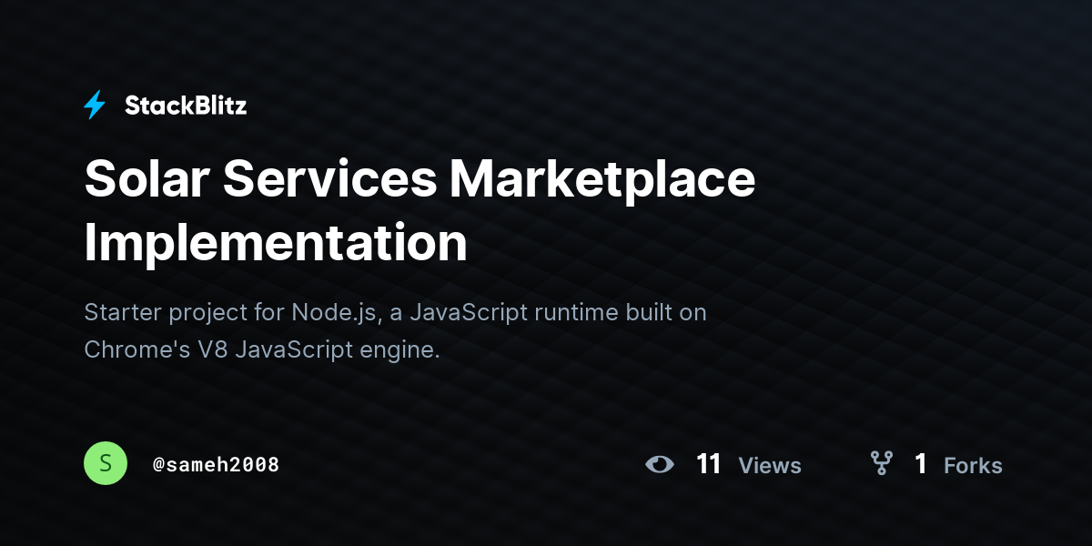 Solar Services Marketplace Implementation - StackBlitz