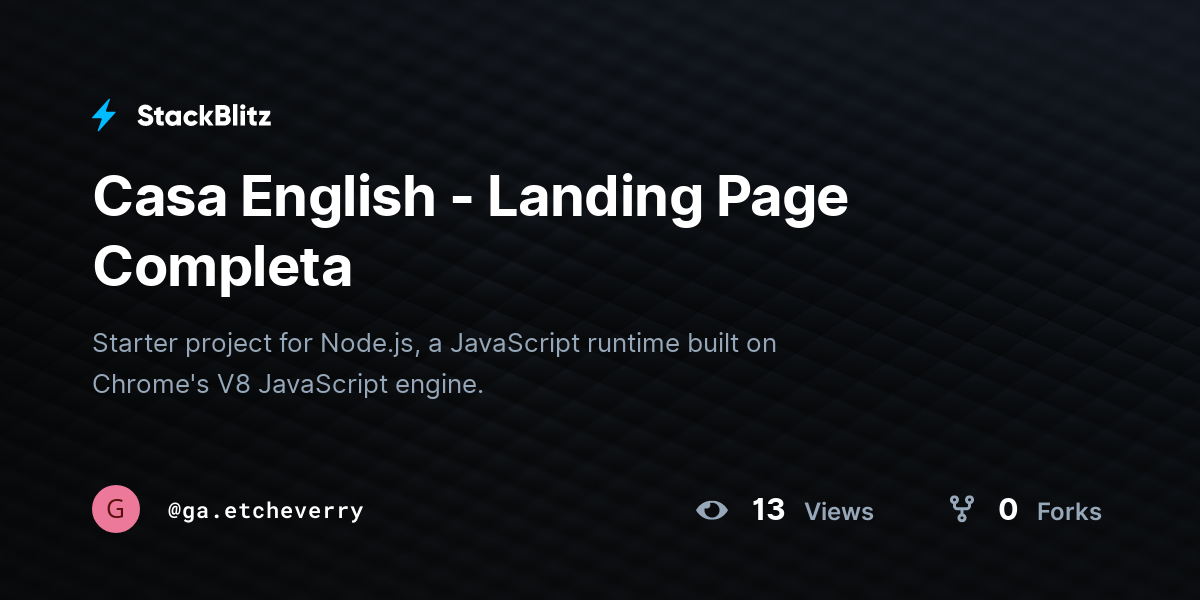 Casa English - Landing Page Completa - StackBlitz