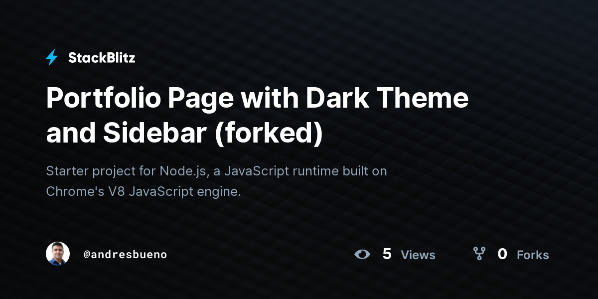 Portfolio Page with Dark Theme and Sidebar (forked) - StackBlitz