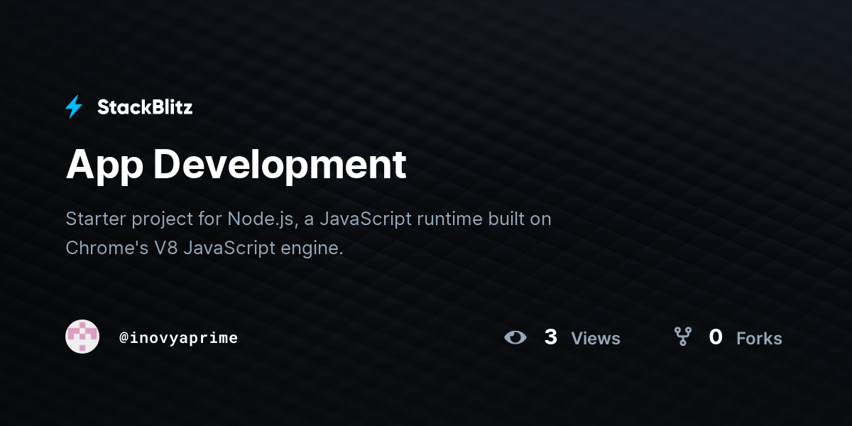 App Development - StackBlitz
