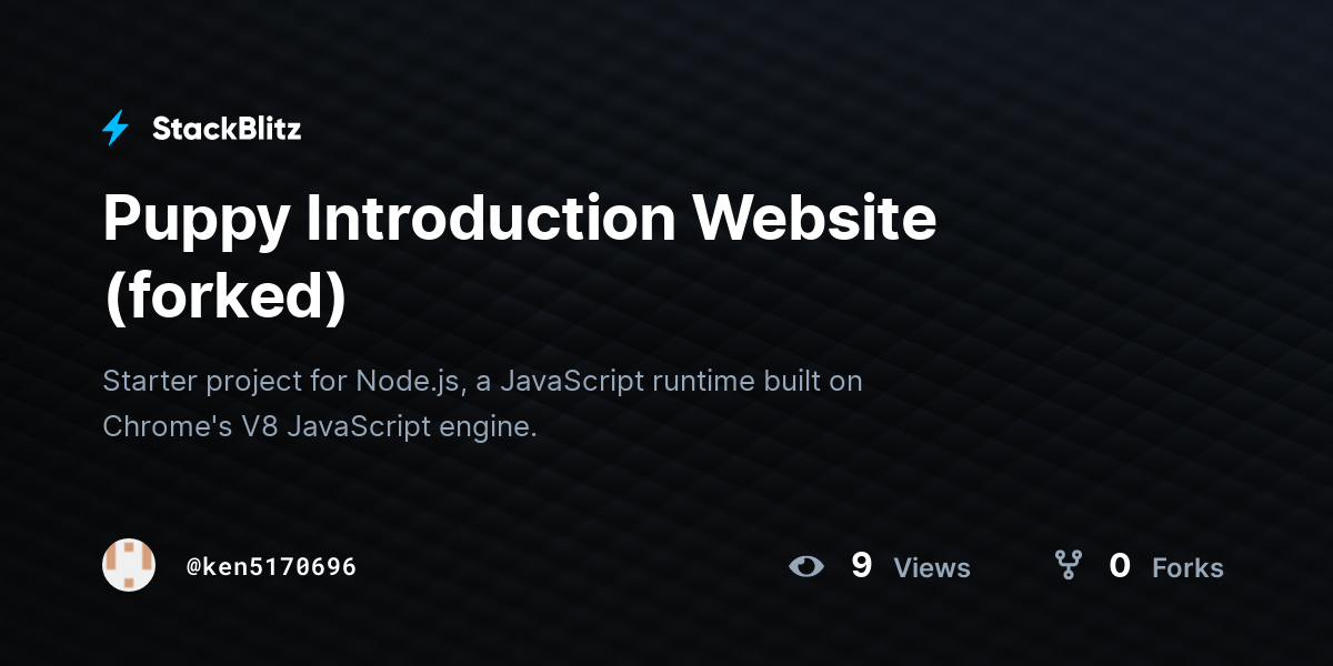 Puppy Introduction Website (forked) - StackBlitz