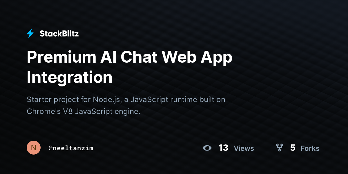 Premium AI Chat Web App Integration - StackBlitz