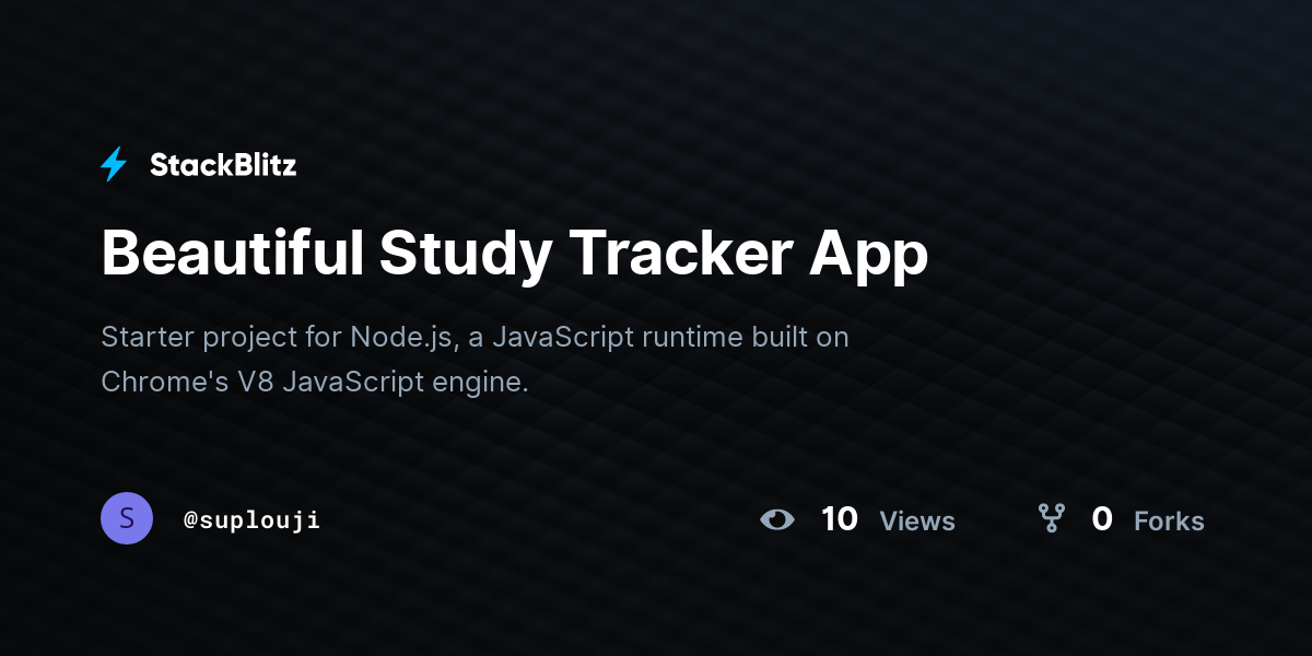 Beautiful Study Tracker App - StackBlitz