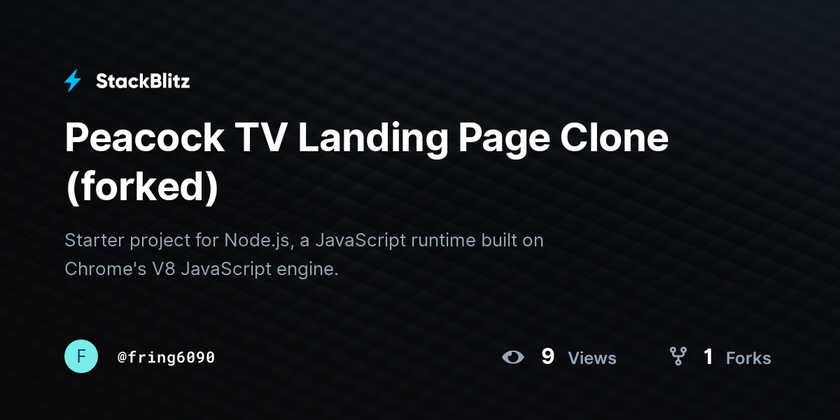 Peacock TV Landing Page Clone (forked) - StackBlitz