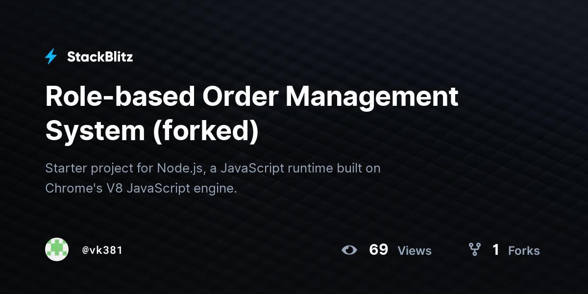 Role-based Order Management System (forked) - StackBlitz