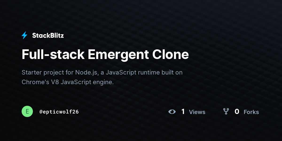 Full Stack Emergent Clone Stackblitz