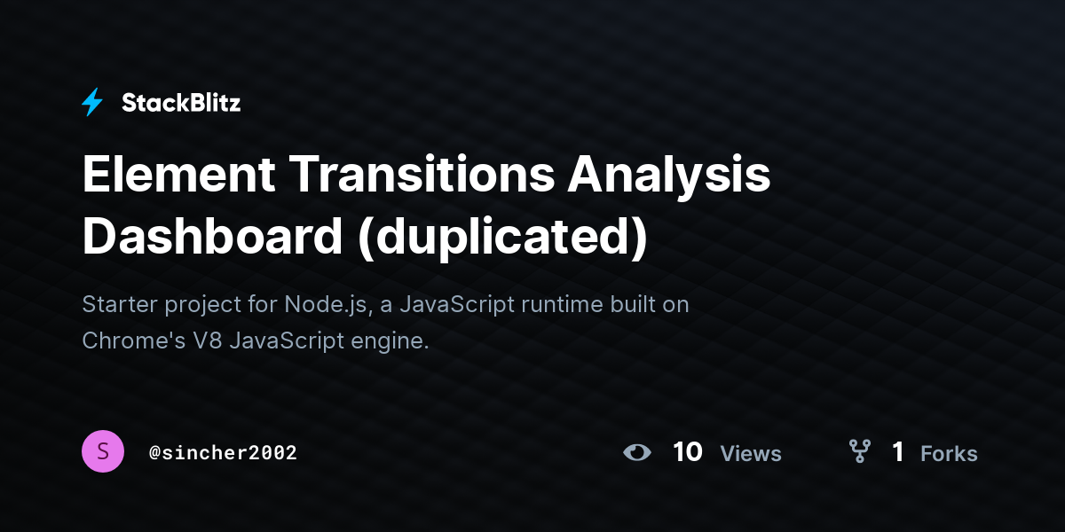Element Transitions Analysis Dashboard (duplicated) - StackBlitz