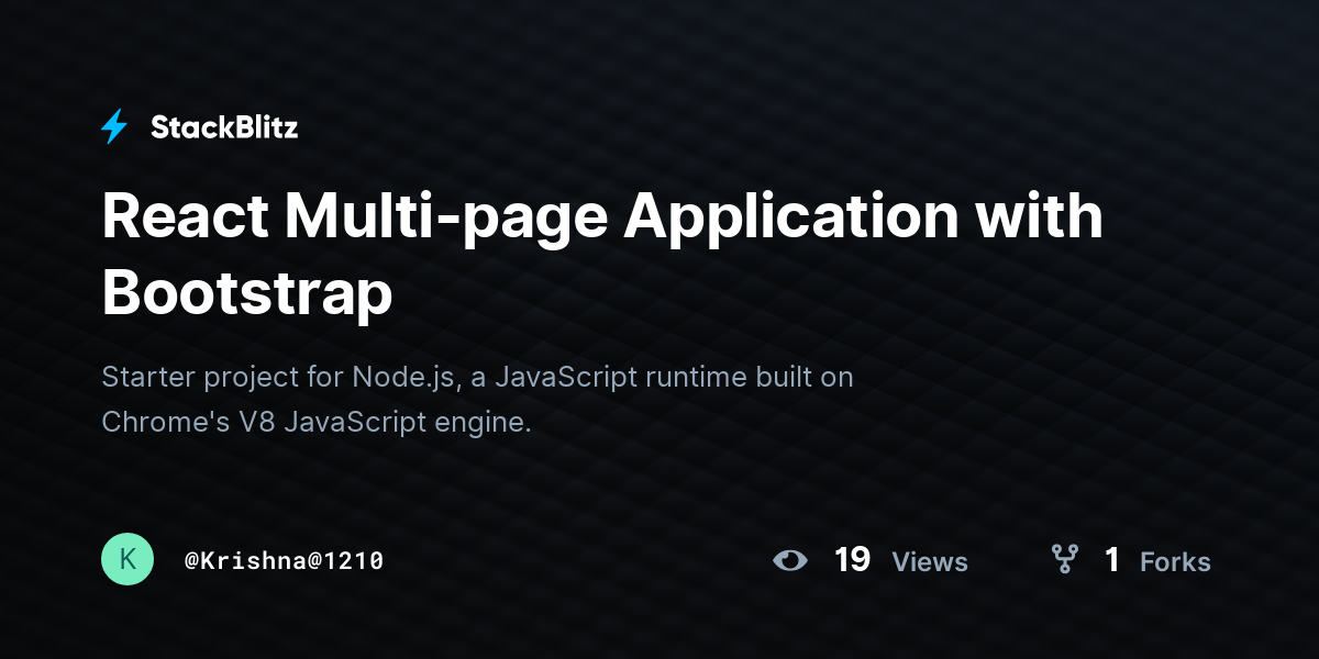 React Multi-page Application with Bootstrap - StackBlitz