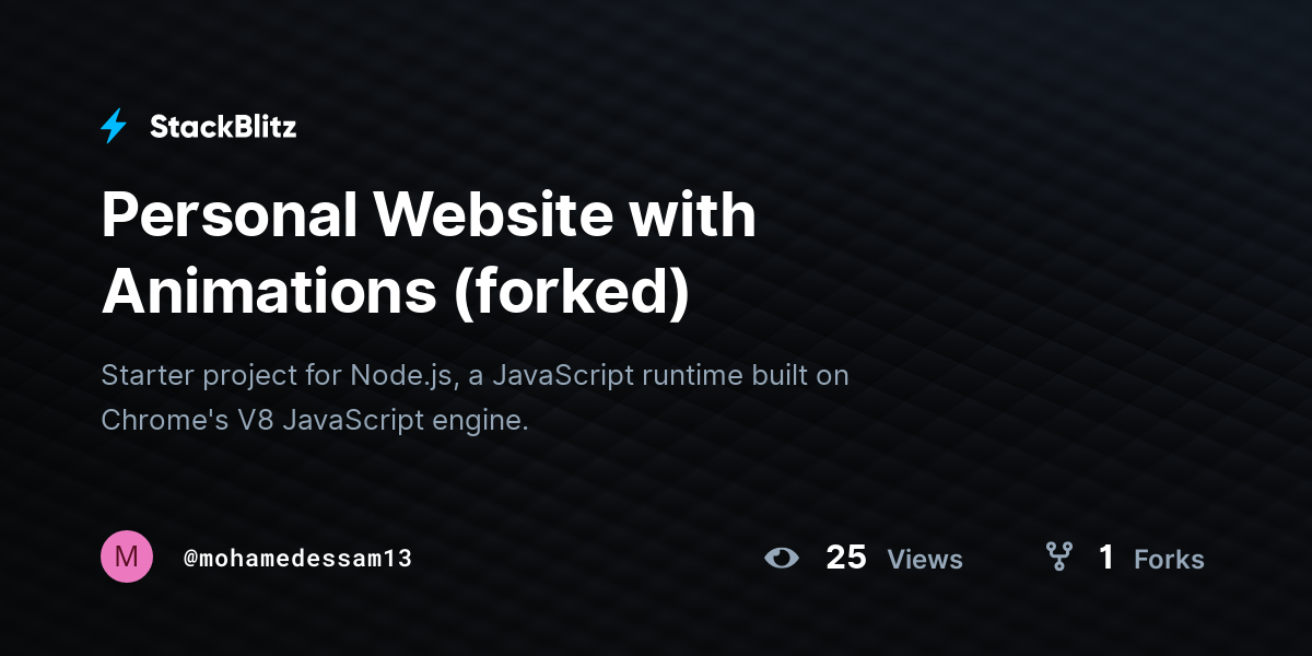 Personal Website with Animations (forked) - StackBlitz