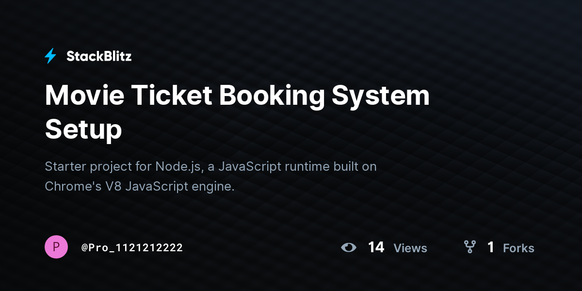 Movie Ticket Booking System Setup - StackBlitz