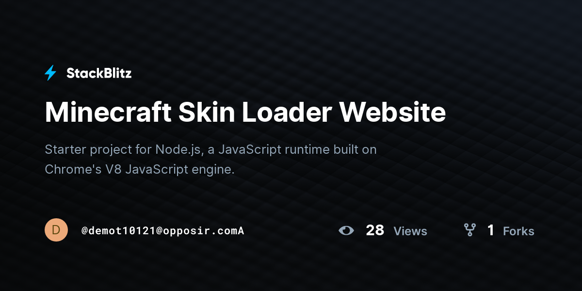 Minecraft Skin Loader Website - StackBlitz