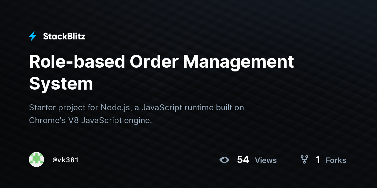 Role Based Order Management System Stackblitz 7492