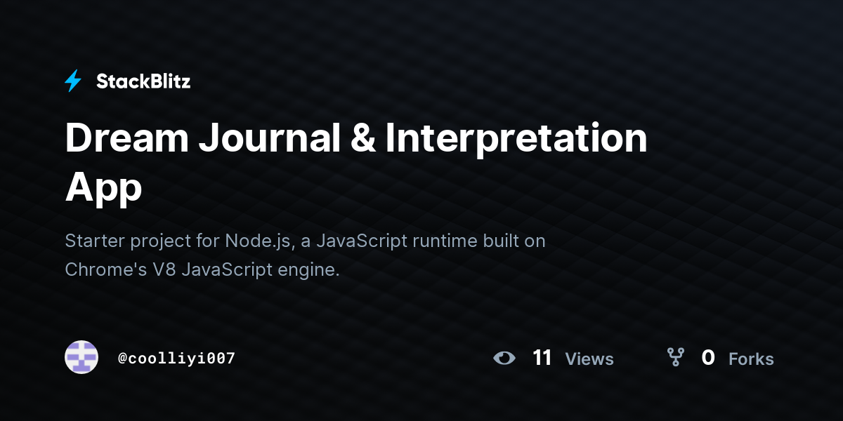 Dream Journal & Interpretation App - StackBlitz
