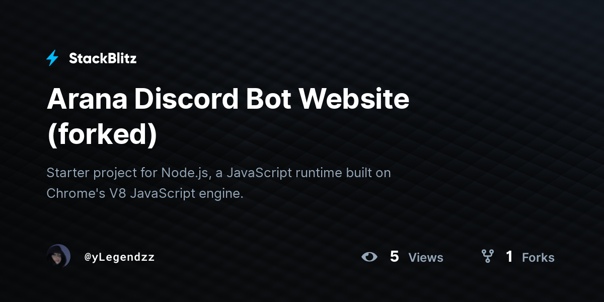 Arana Discord Bot Website (forked) - StackBlitz