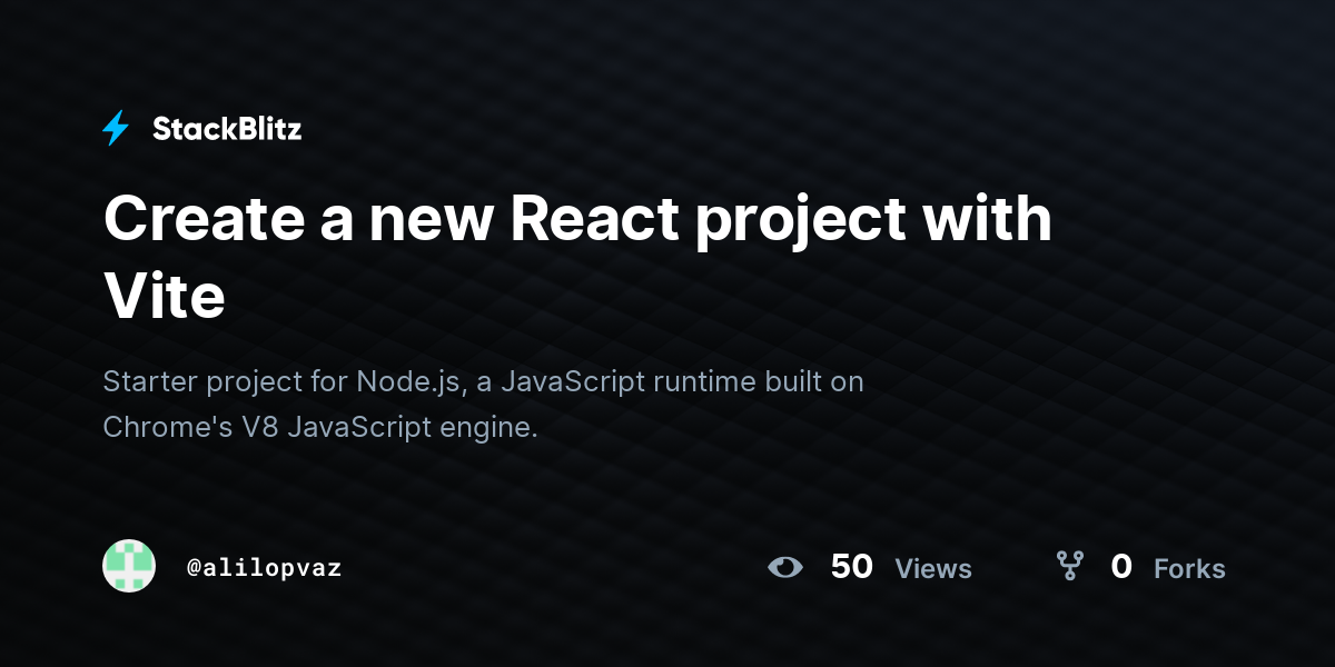 Create a new React project with Vite - StackBlitz