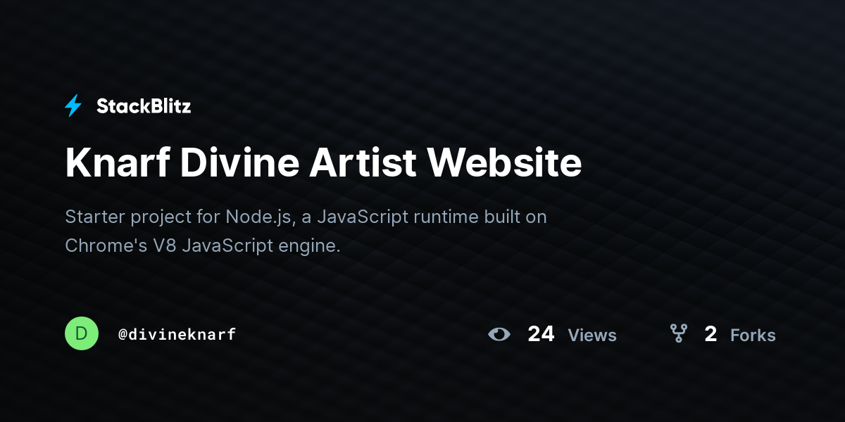 Knarf Divine Artist Website - StackBlitz