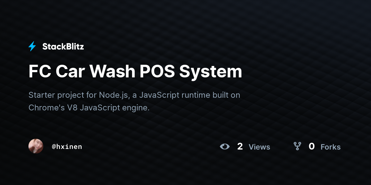FC Car Wash POS System - StackBlitz