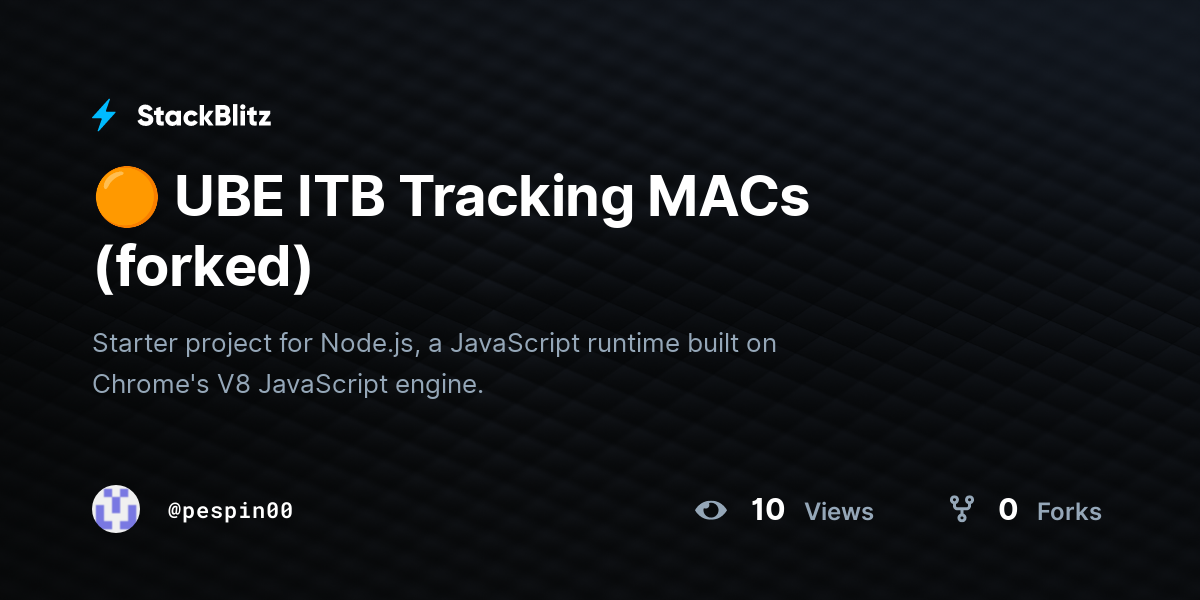 🟠 UBE ITB Tracking MACs (forked) - StackBlitz