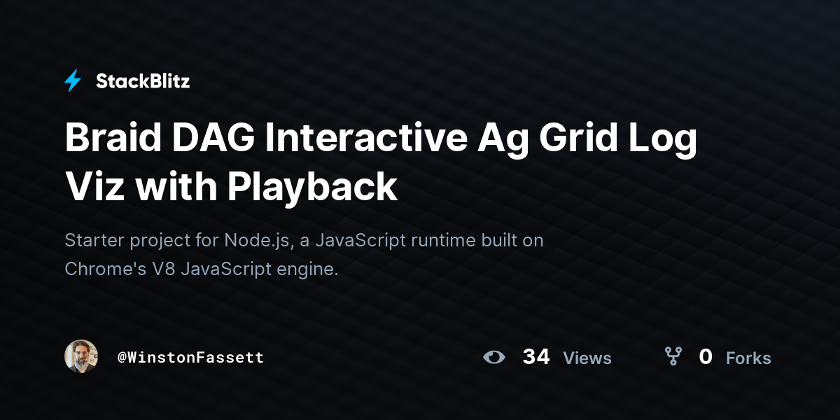 Braid DAG Interactive Ag Grid Log Viz with Playback - StackBlitz