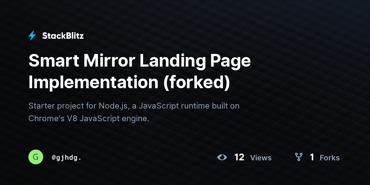 Smart Mirror Landing Page Implementation (forked) - StackBlitz