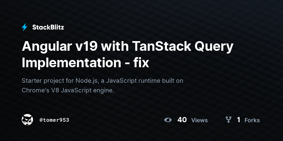 Angular v19 with TanStack Query Implementation - fix - StackBlitz