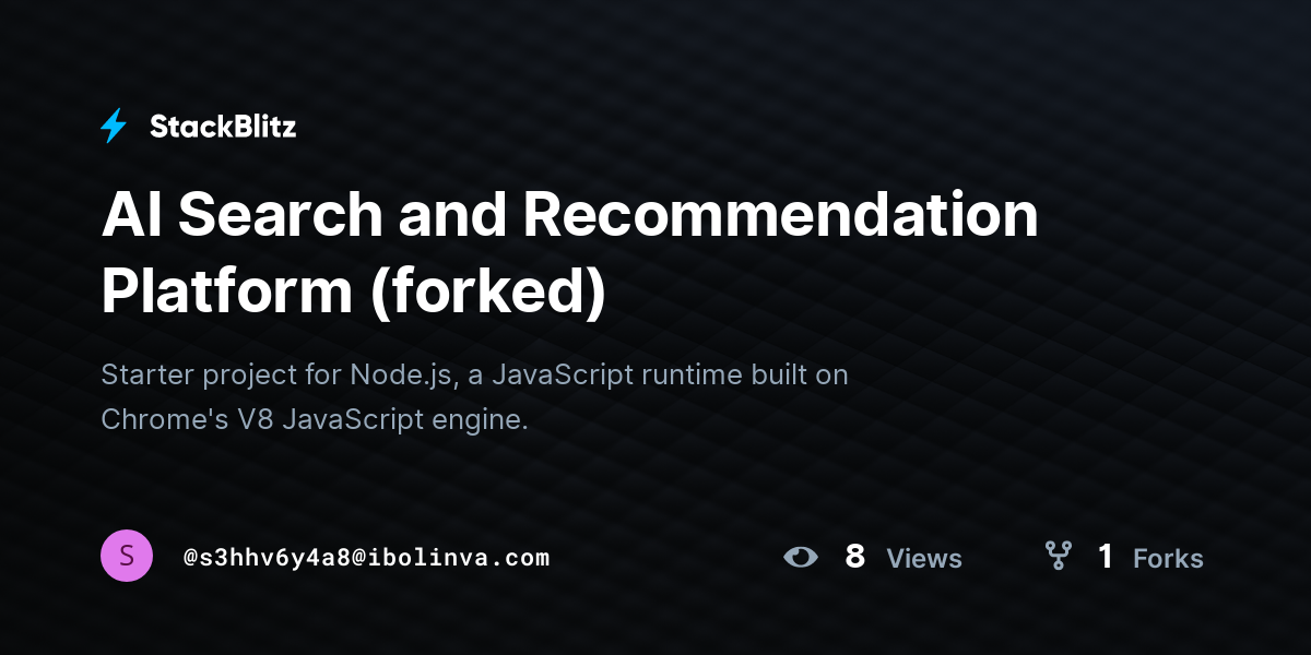 AI Search and Recommendation Platform (forked) - StackBlitz
