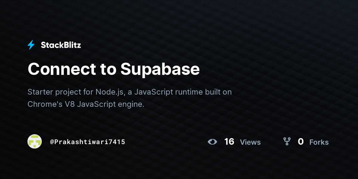 Connect to Supabase - StackBlitz