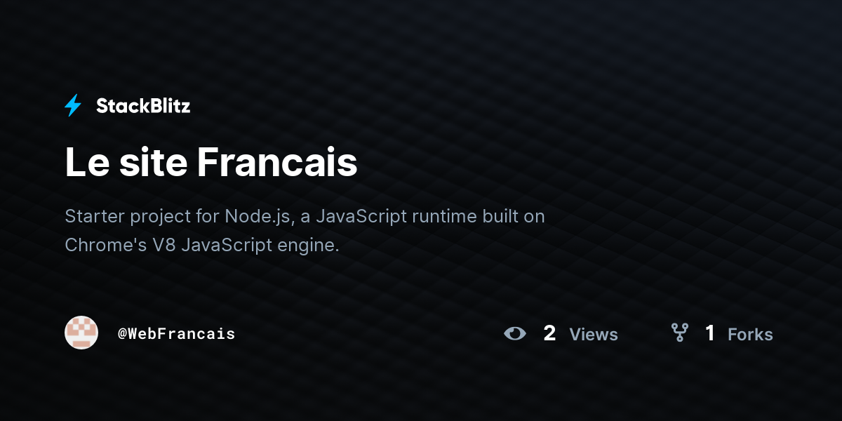 Le site Francais - StackBlitz