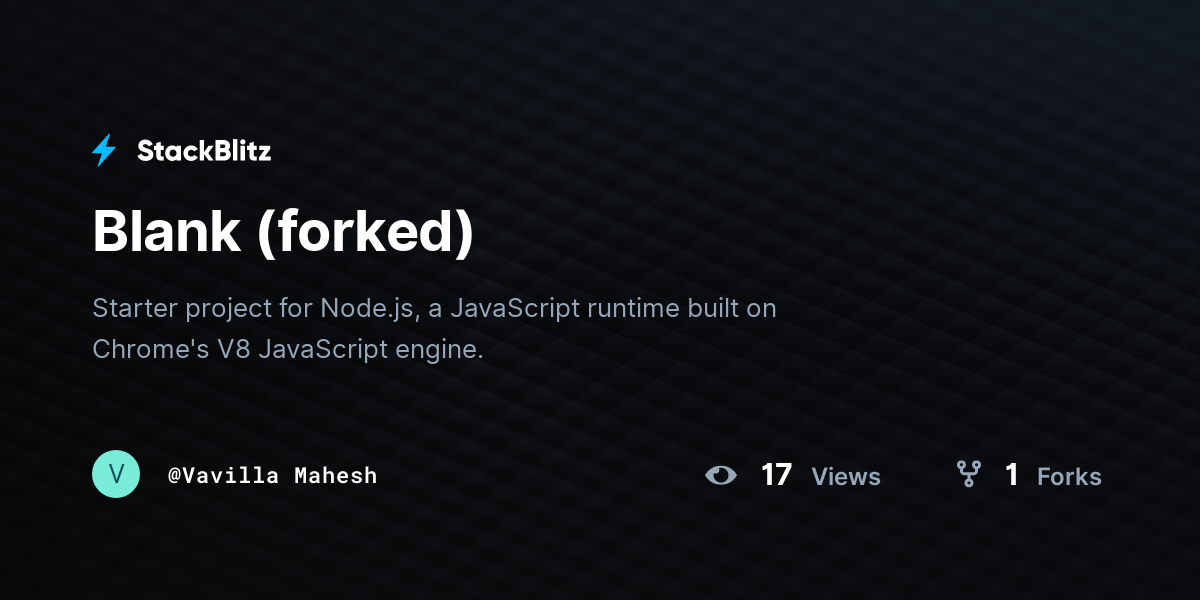 Blank (forked) - StackBlitz