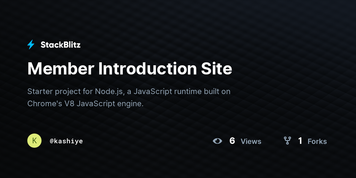 Member Introduction Site - StackBlitz