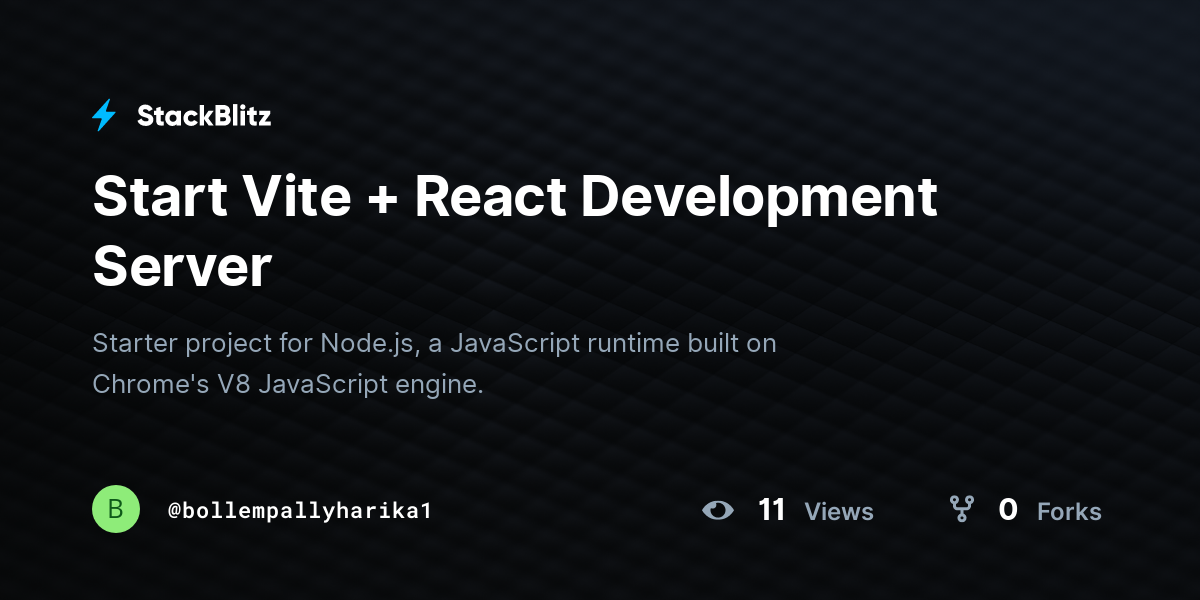 Start Vite + React Development Server - StackBlitz