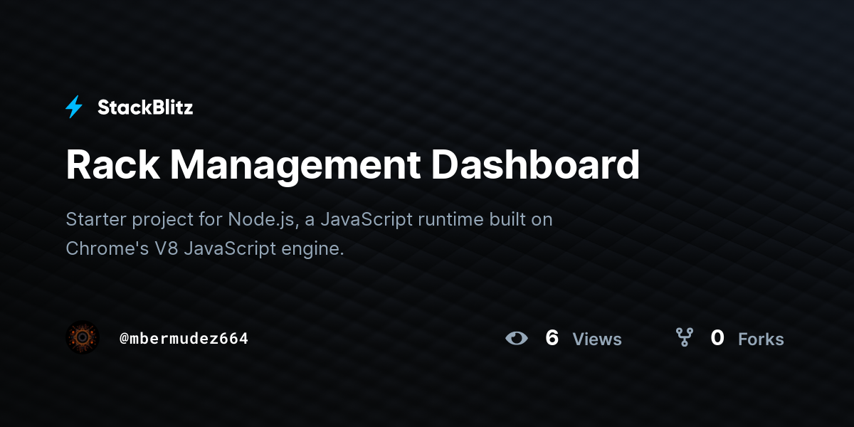 Rack Management Dashboard - StackBlitz