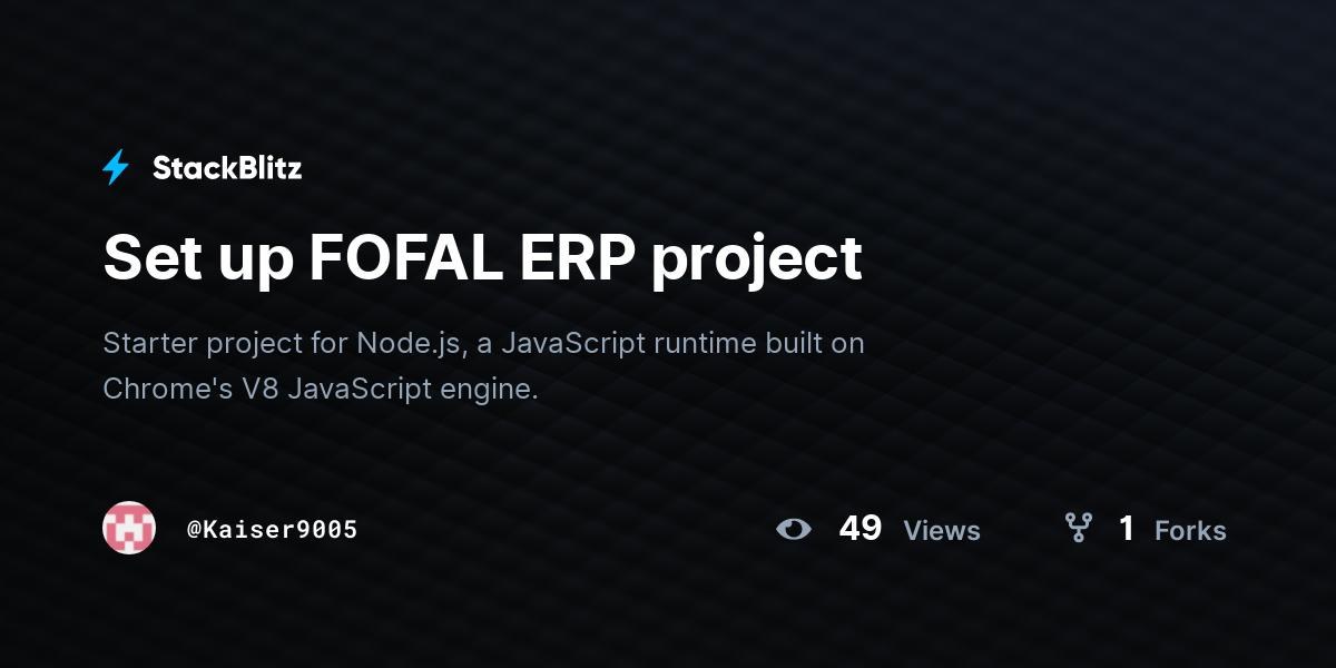 Set up FOFAL ERP project - StackBlitz