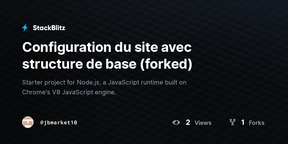 Configuration du site avec structure de base (forked) - StackBlitz