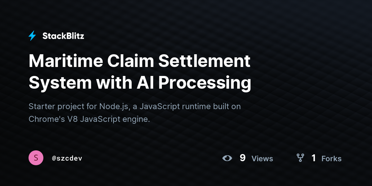 Maritime Claim Settlement System with AI Processing - StackBlitz